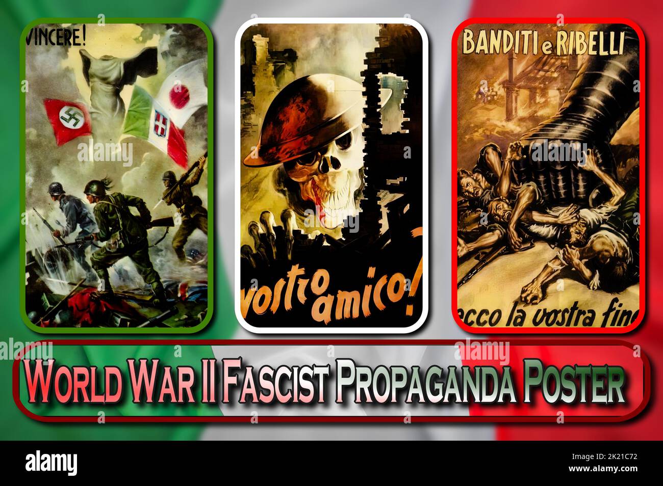 Propaganda posters of Fascist Italy, during the Second World War Stock ...