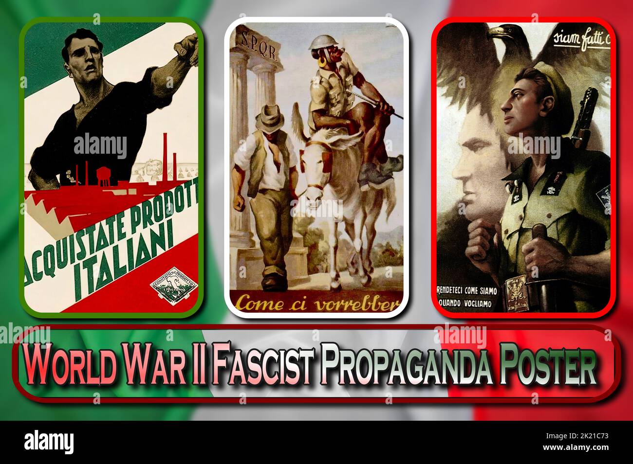 Propaganda posters of Fascist Italy, during the Second World War Stock ...