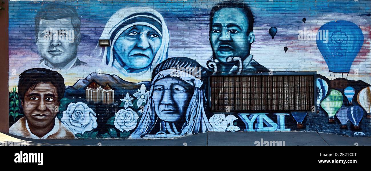 Beautiful Mural on historic U.S. Route 66 near Chicago, depicting ...
