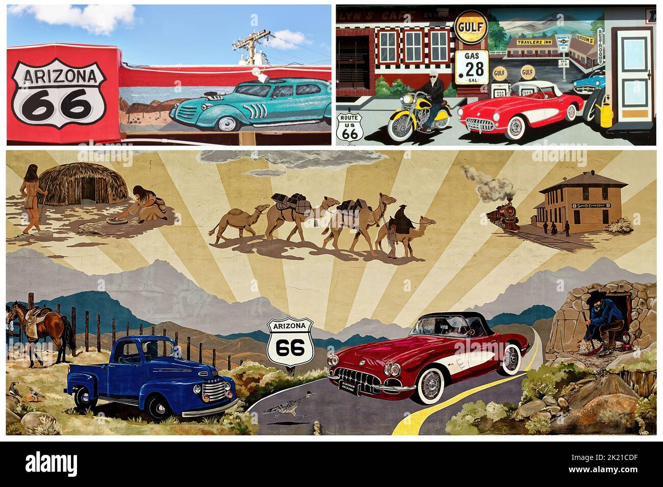 Some Beautiful Murals that are located along the Famous Route 66 Stock ...