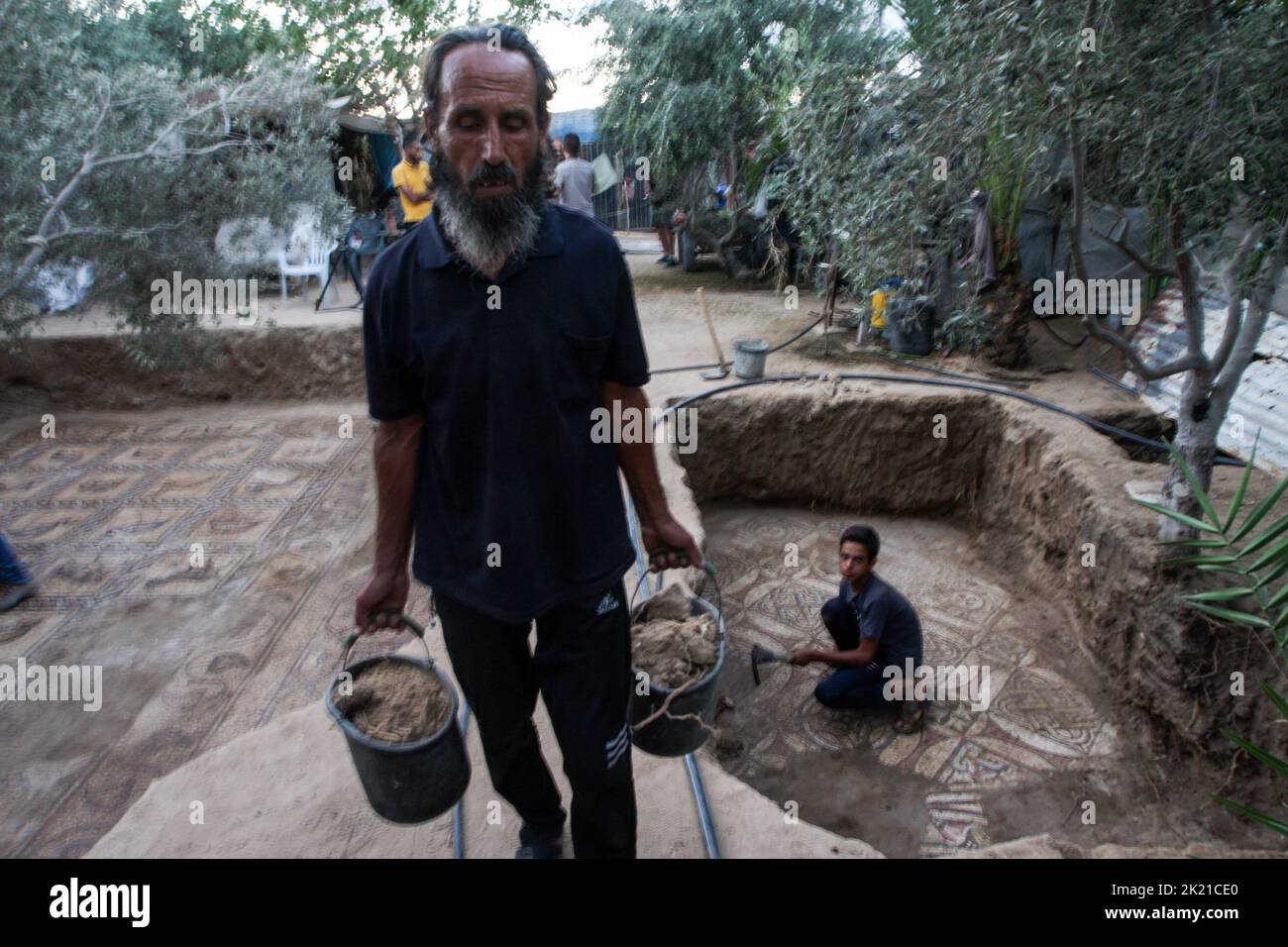 Al Bureij Camp, Gaza. 21st Sep, 2022. Palestinian farmer Salman al ...