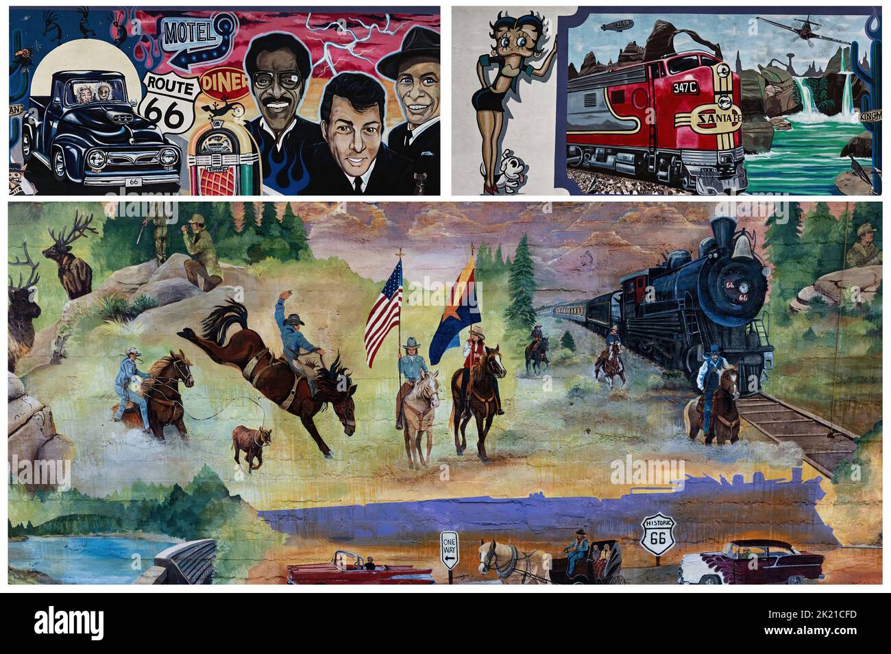Some Beautiful Murals that are located along the Famous Route 66 Stock ...