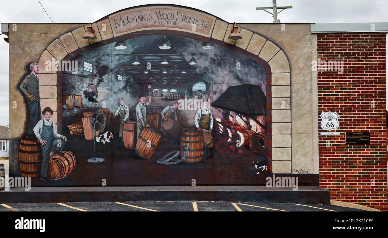 The 2018 "Day in the Cooperage" mural along the historic, mostly two ...