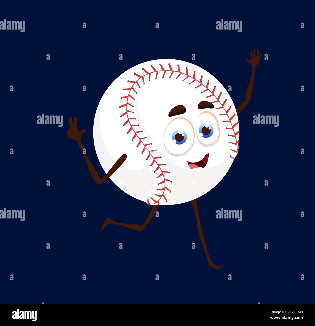 Cartoon cute school baseball ball character. Isolated vector sports ...