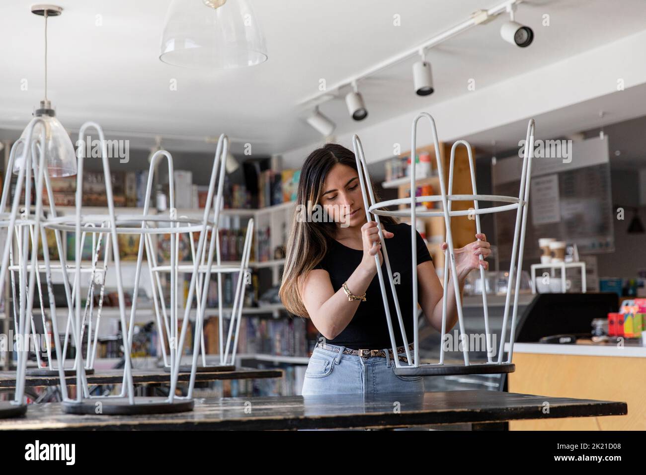 Holding stool hi-res stock photography and images - Alamy