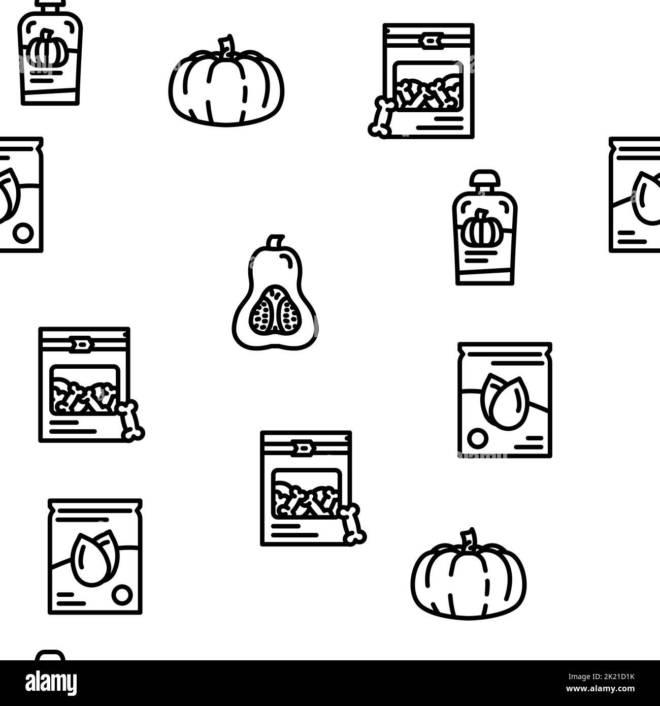 pumpkin halloween autumn orange vector seamless pattern Stock Vector ...