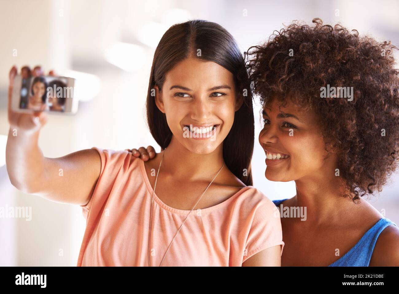 All Smiles When Friends Hang Out Two Girlfriends Hanging Out Together