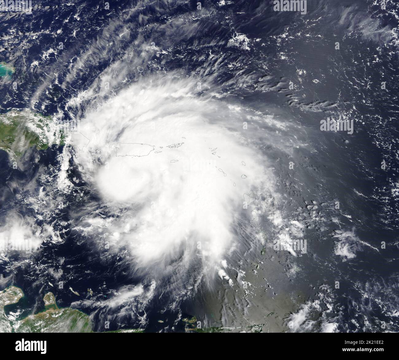 September 20, 2022, Atlantic Ocean, Dominican Republic: In a satellite image, Hurricane Fiona as ...