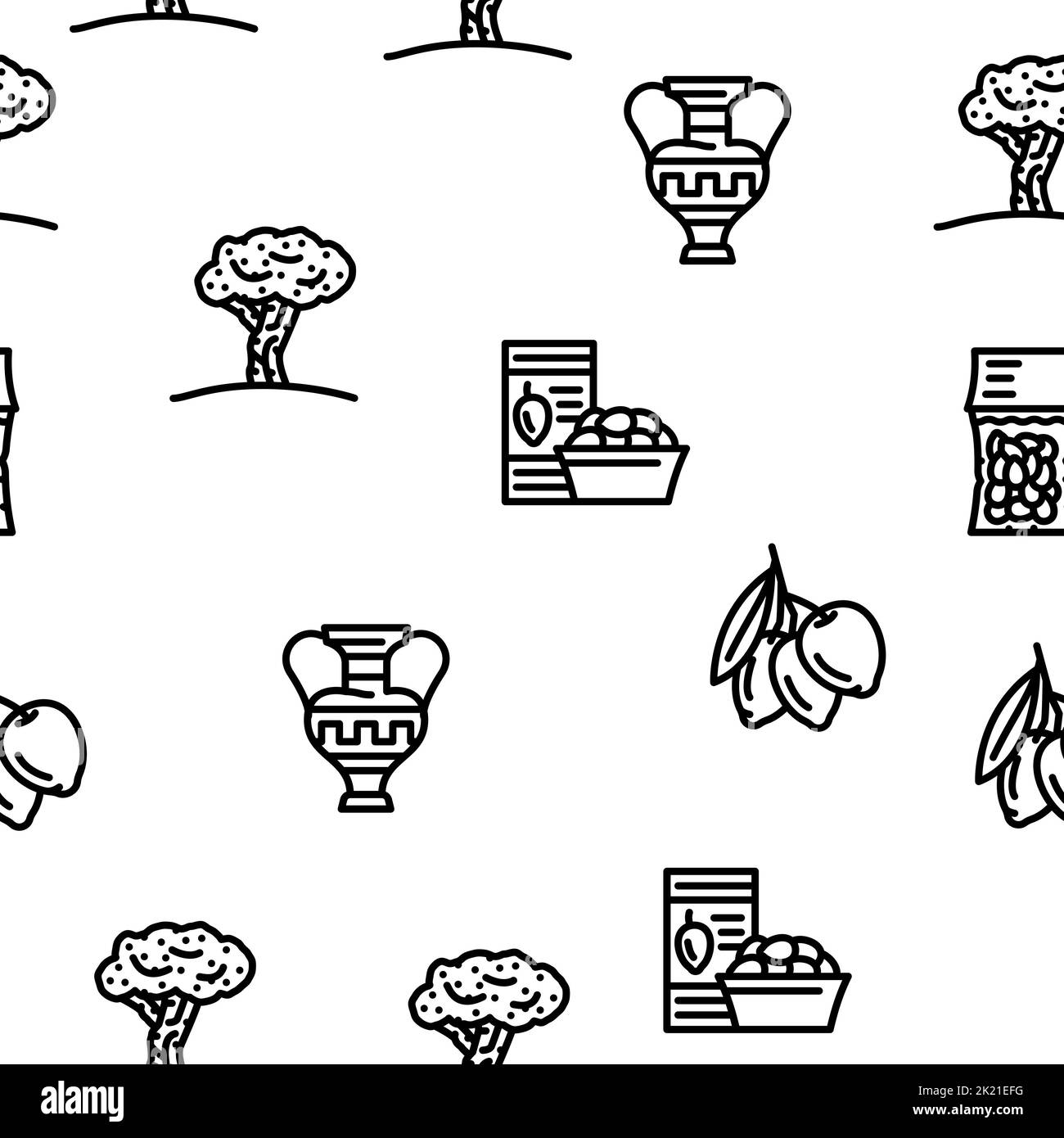 olive oil green branch leaf vector seamless pattern Stock Vector Image ...