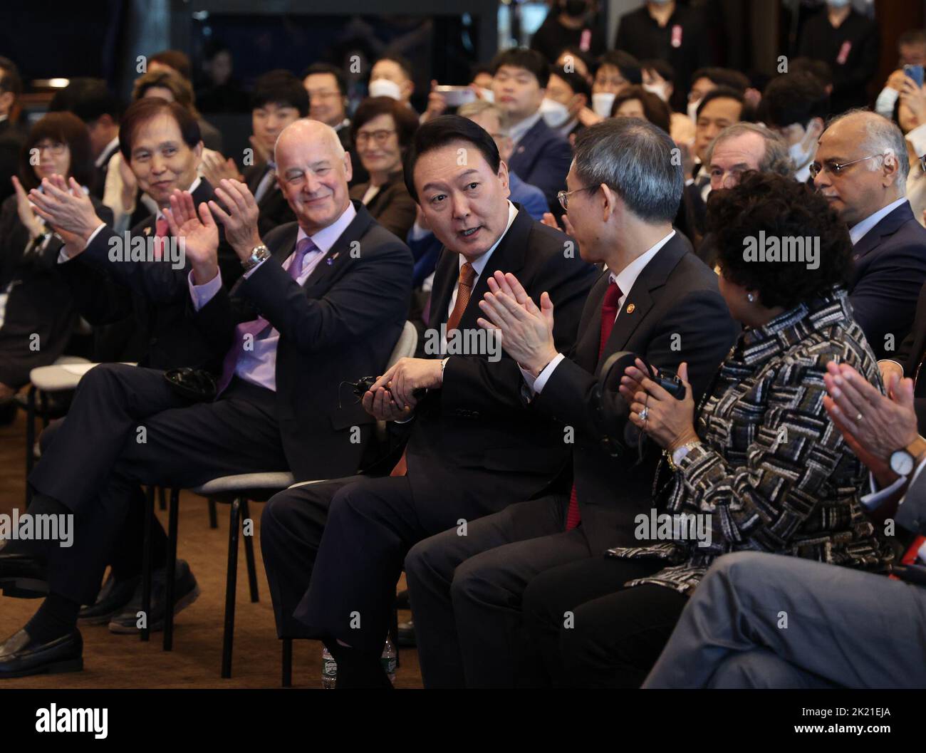 22nd Sep, 2022. Yoon's visit to New York University South Korean ...