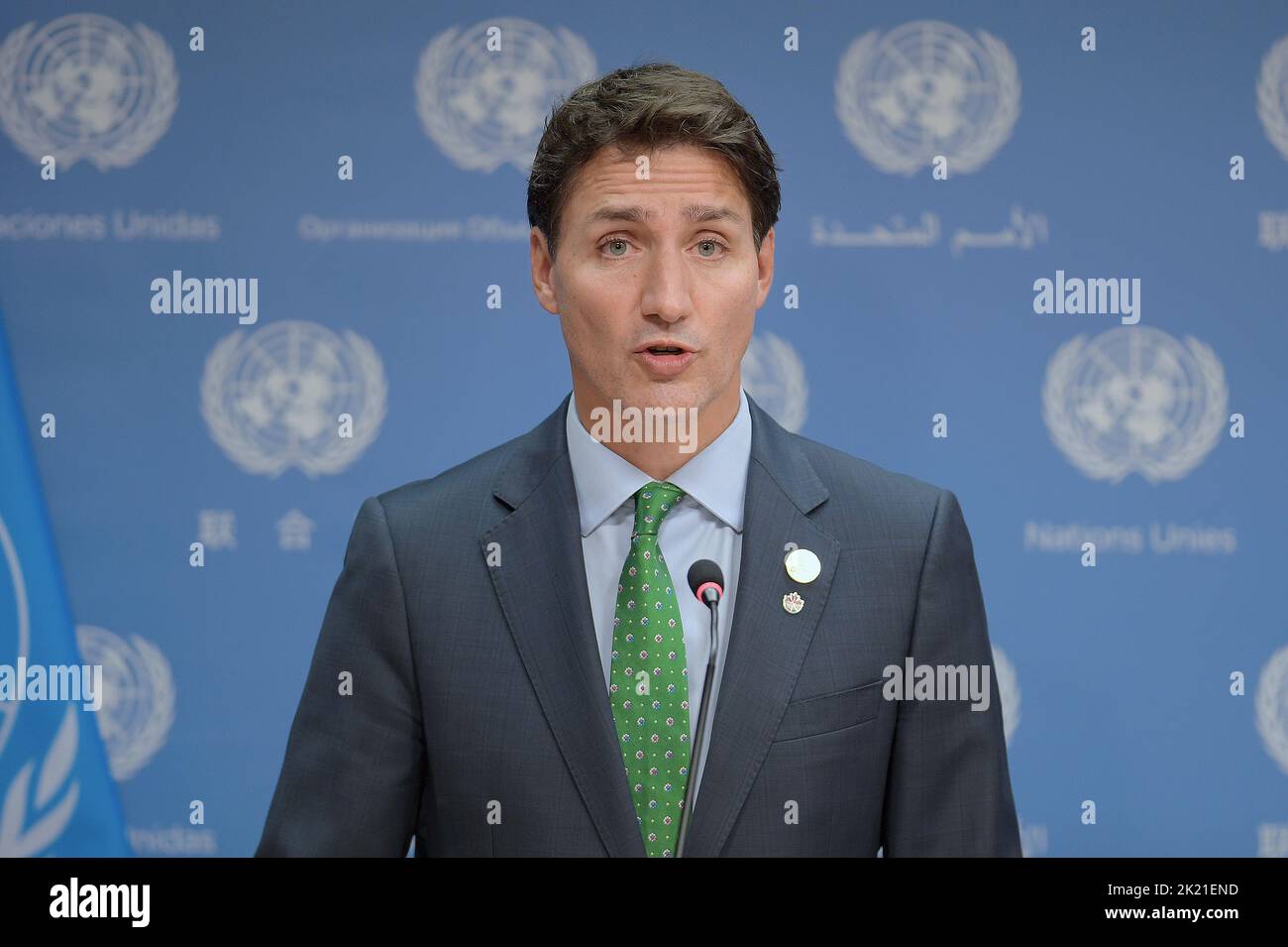 Justing Trudeau, Prime Minister of Cananda, hold a press briefing at ...