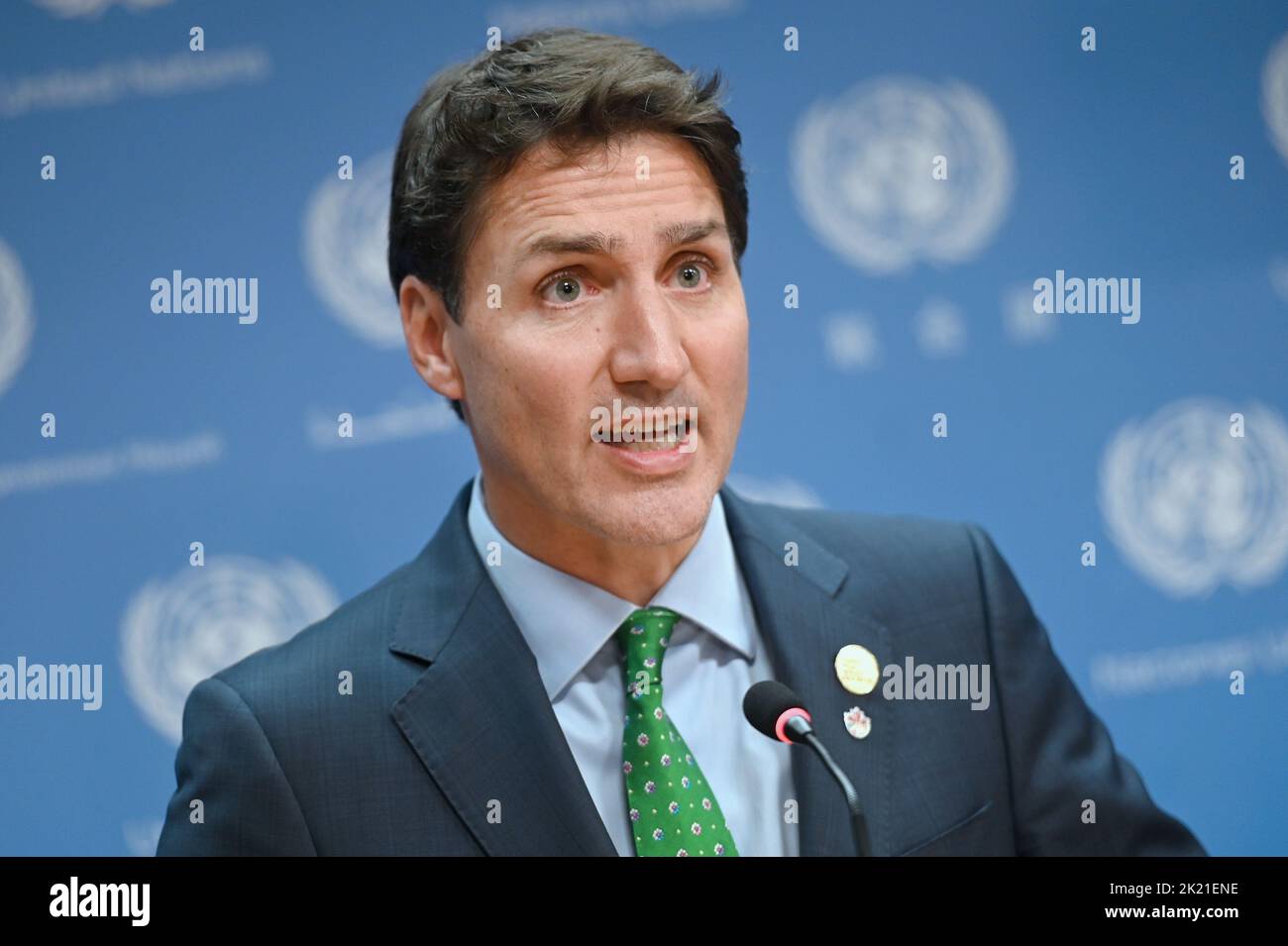 Justing Trudeau, Prime Minister of Cananda, hold a press briefing at ...