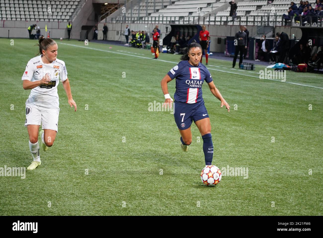 Sakina Karchaoui and Hanna Wijk during the match between PSG vs BK ...