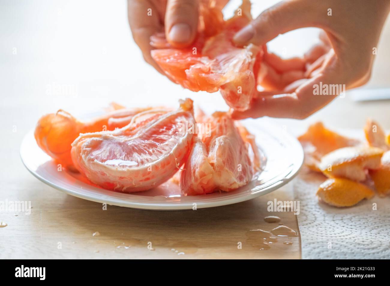 grapefruit.Citrus fruit.Fresh and juicy grapefruit.drops of grapefruit ...