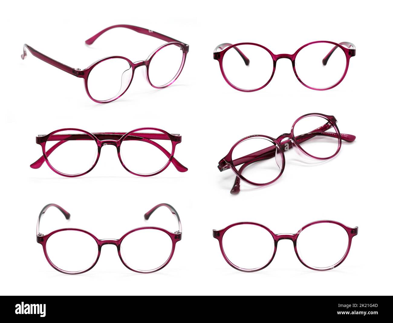 Group of beautiful eyeglass frames isolated on white background ...