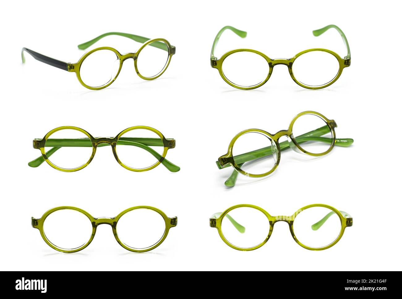 Group of beautiful eyeglass frames isolated on white background ...