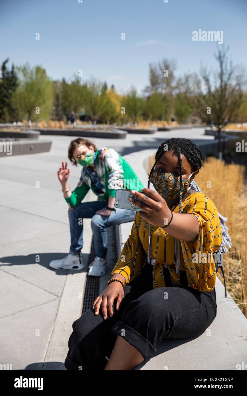 Two boys girl selfie hi-res stock photography and images - Alamy