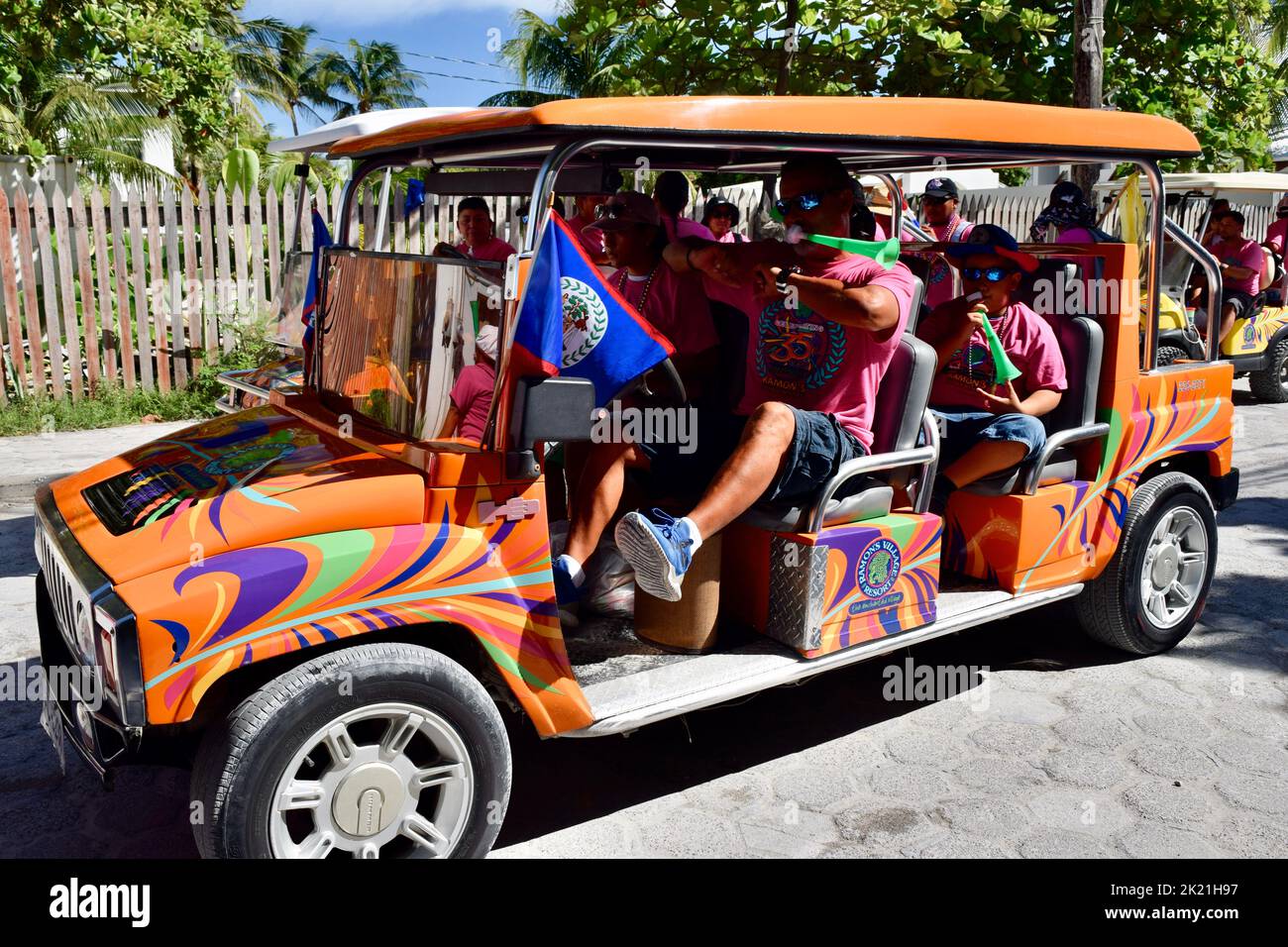 The Ramon's Village Resort float and revelers, celebrating the resort's ...