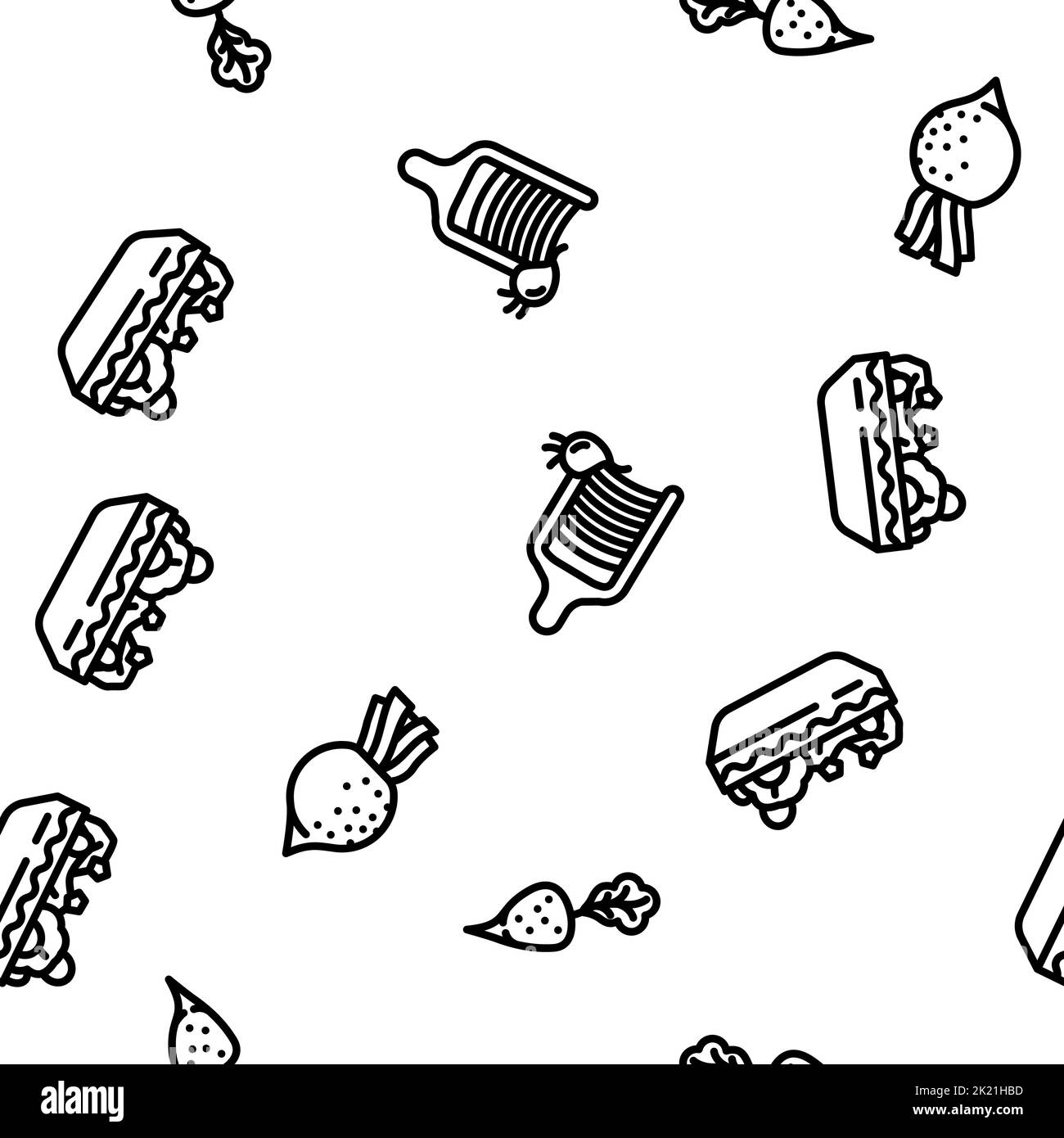 radish food organic vegetable vector seamless pattern Stock Vector ...