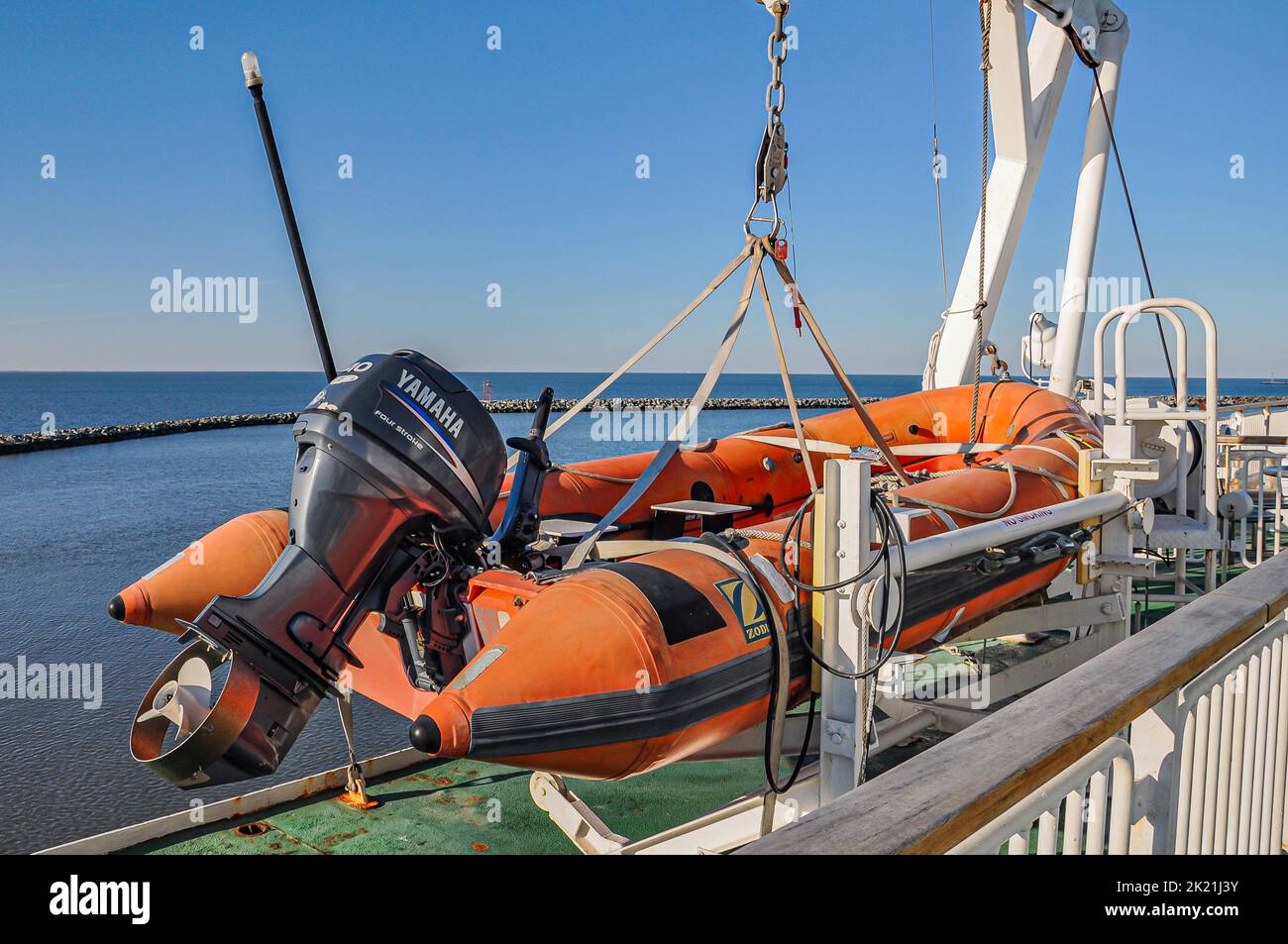 Lifeboat, Cape May Lewes Ferry, Delaware USA, Delaware Stock Photo - Alamy