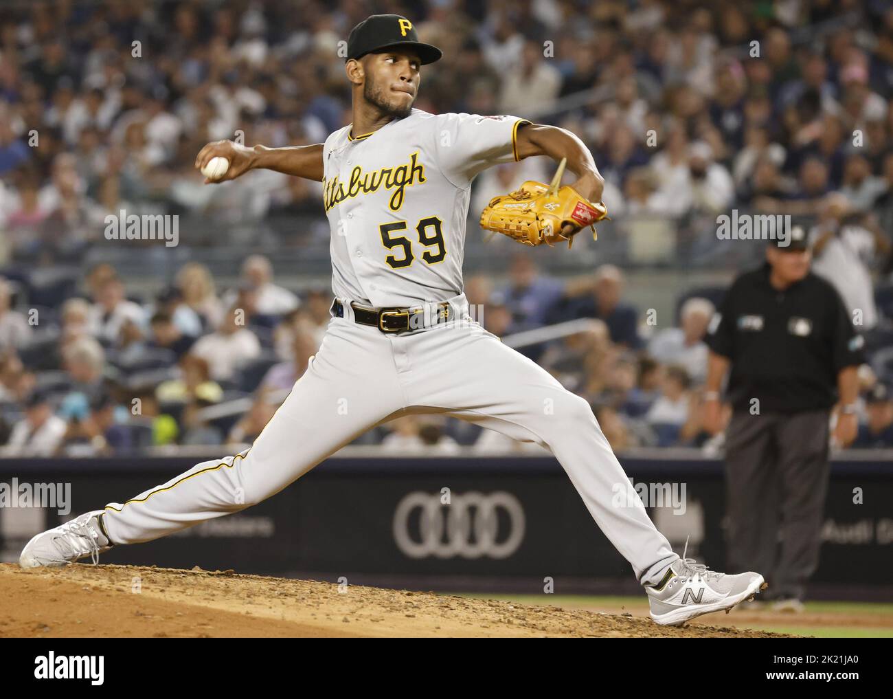 Pittsburgh Pirates starting pitcher Roansy Contreras throws in the 5th ...