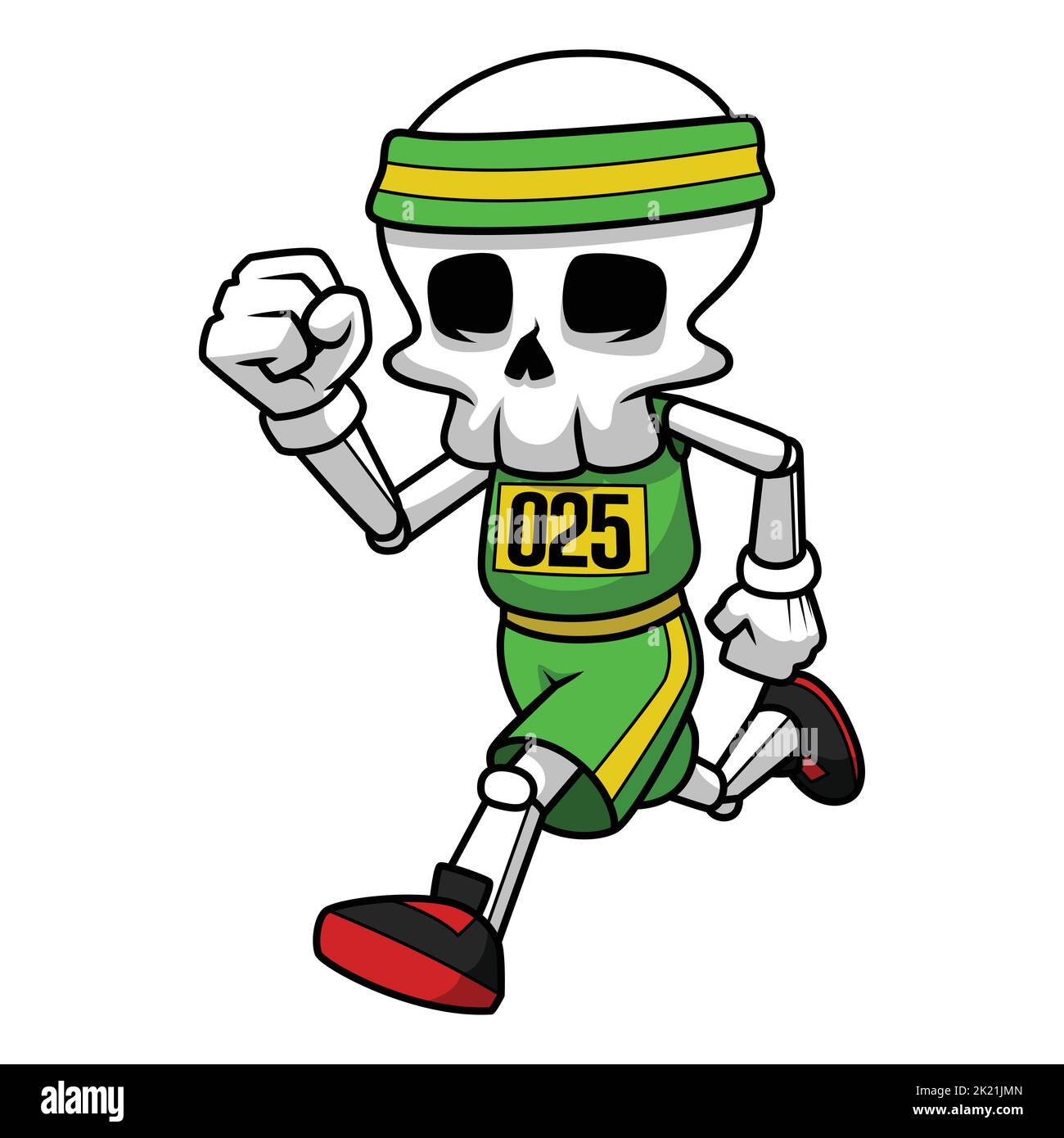 Skull Runner Wearing Headband And Costume Are Running In a Marathon ...