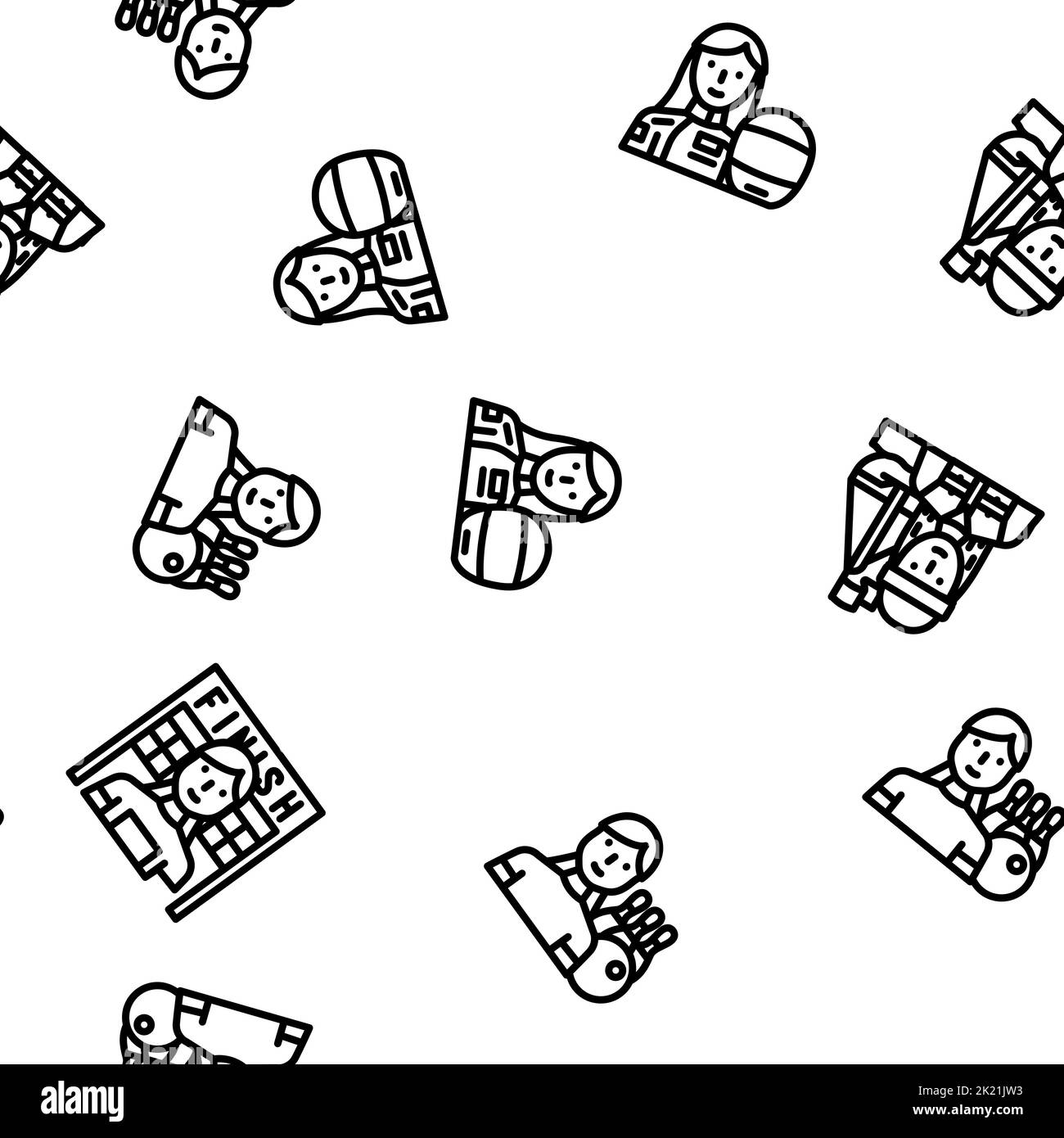 female sport woman exercise vector seamless pattern Stock Vector Image ...