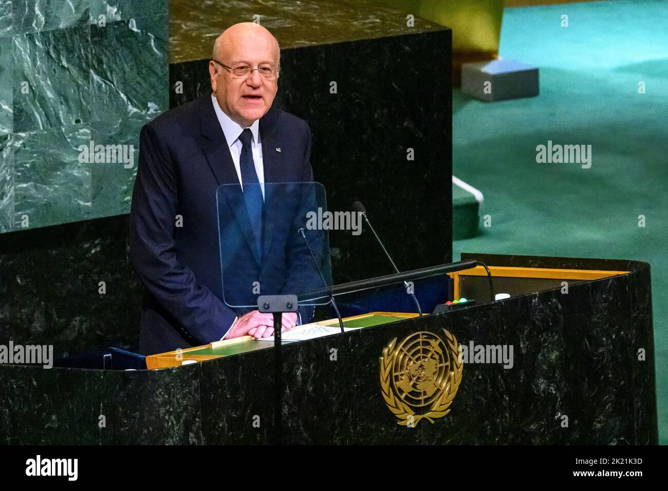 New York, USA. 21st Sep, 2022. Mohammad Najib Azmi Mikati, President of ...