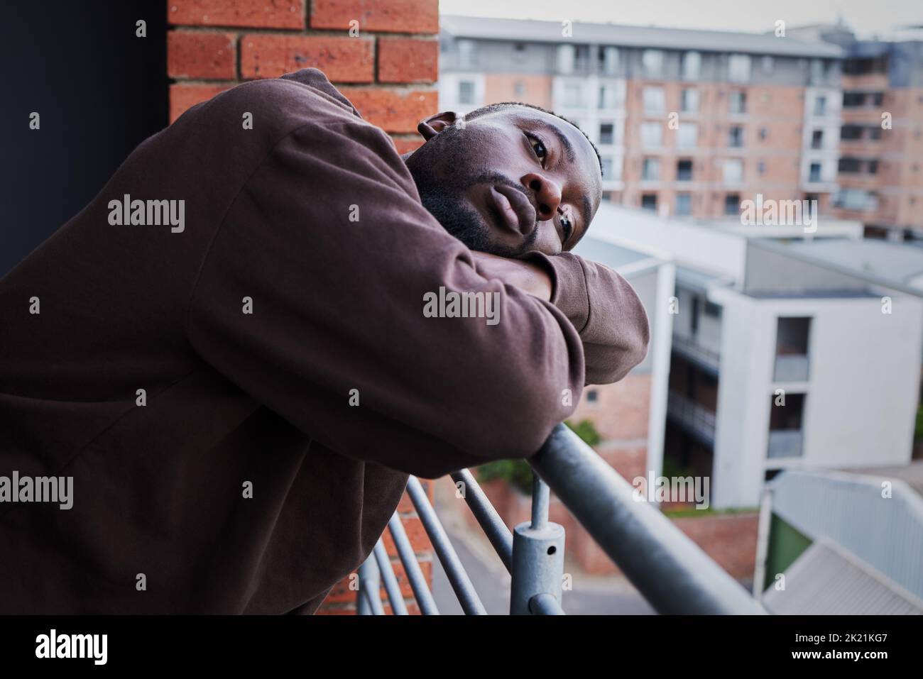 Depression in covid pandemic with a sad man suffering from mental ...