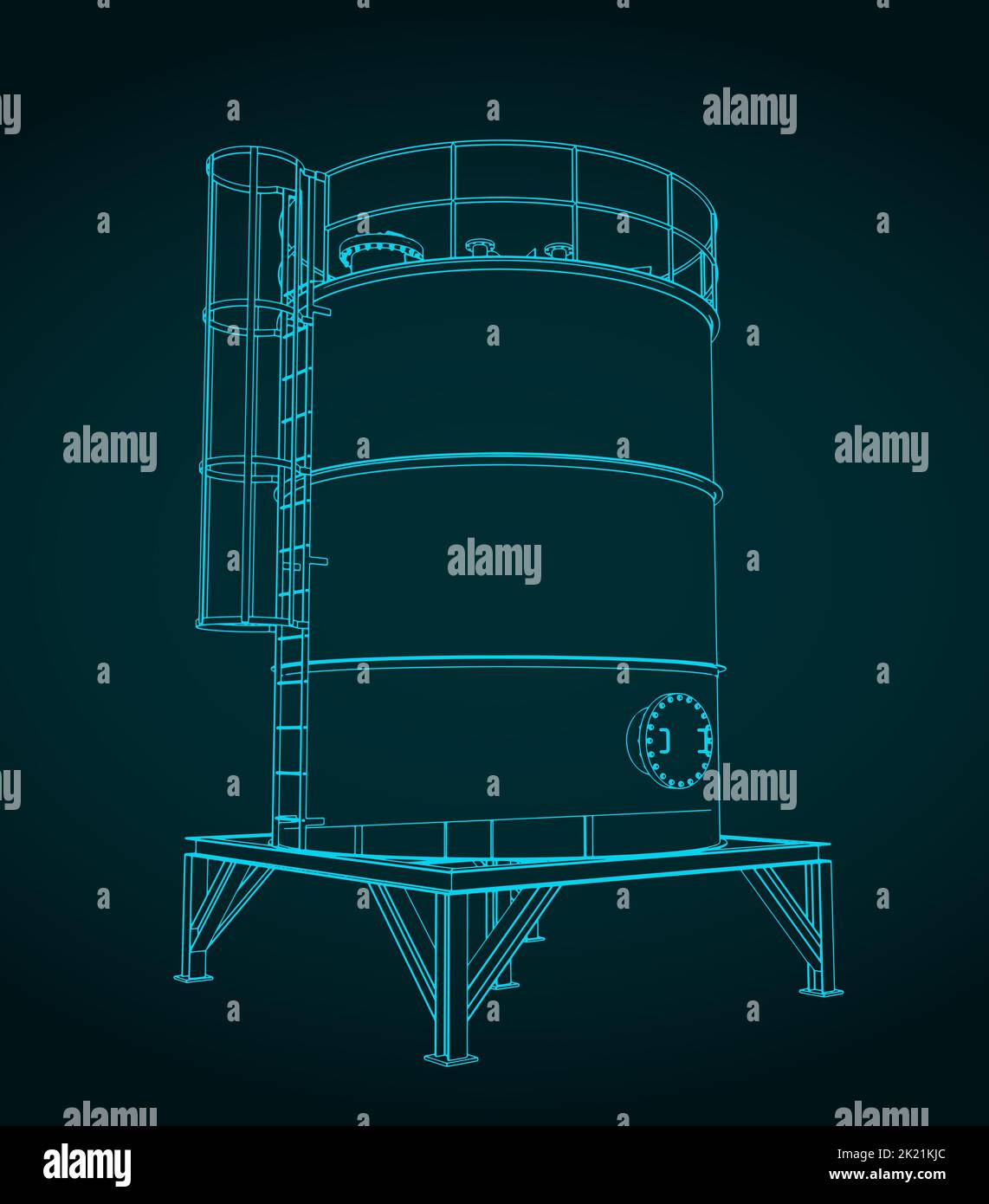 Stylized vector illustration of drawings of storage tank Stock Vector ...