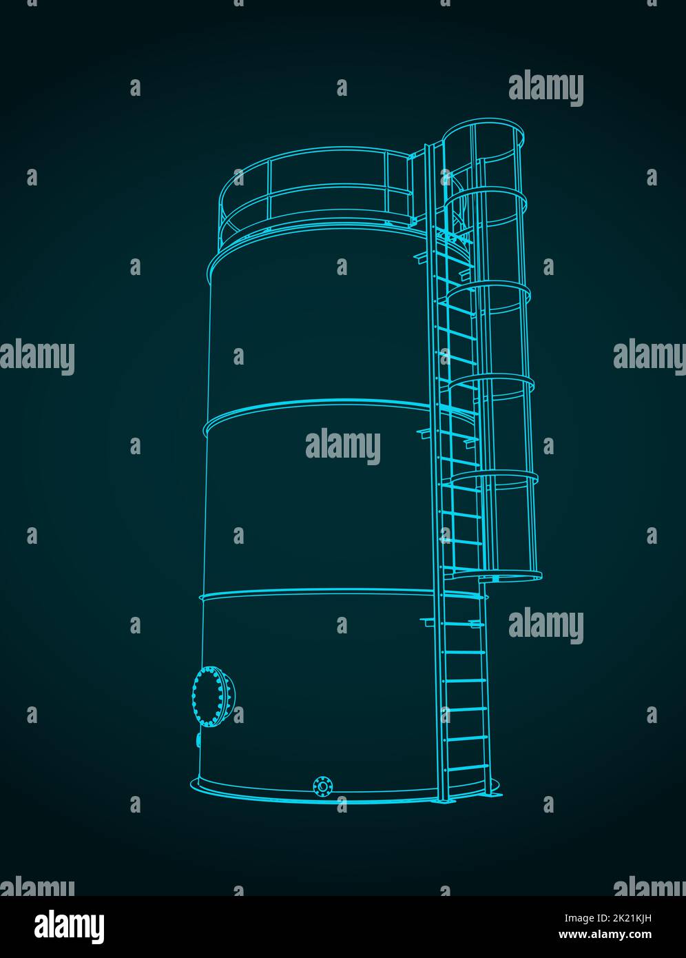Stylized vector illustration of drawings of storage tank Stock Vector ...