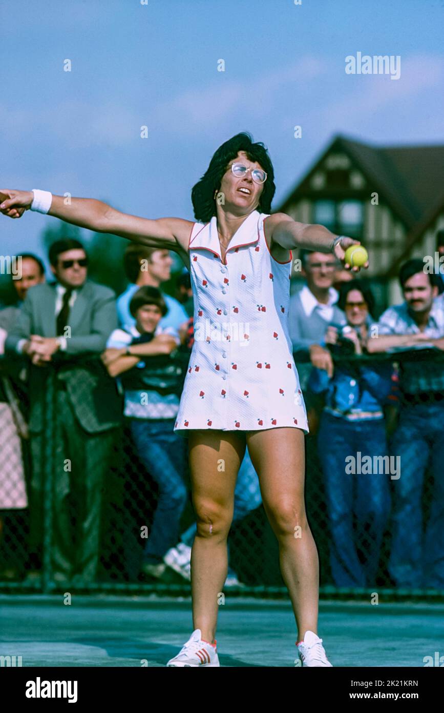 Billy Jean King at the 1977 US Open Tennis Stock Photo - Alamy