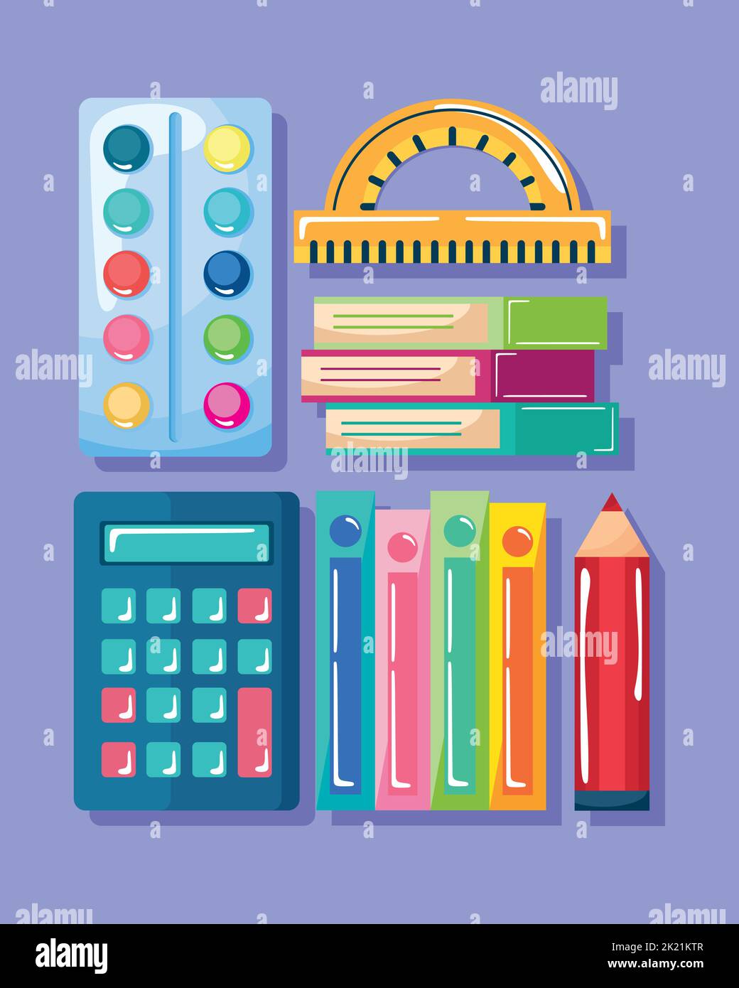 six school supplies icons Stock Vector Image & Art - Alamy