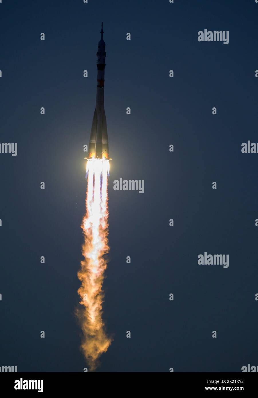 The Soyuz MS-22 rocket is launched to the International Space Station ...