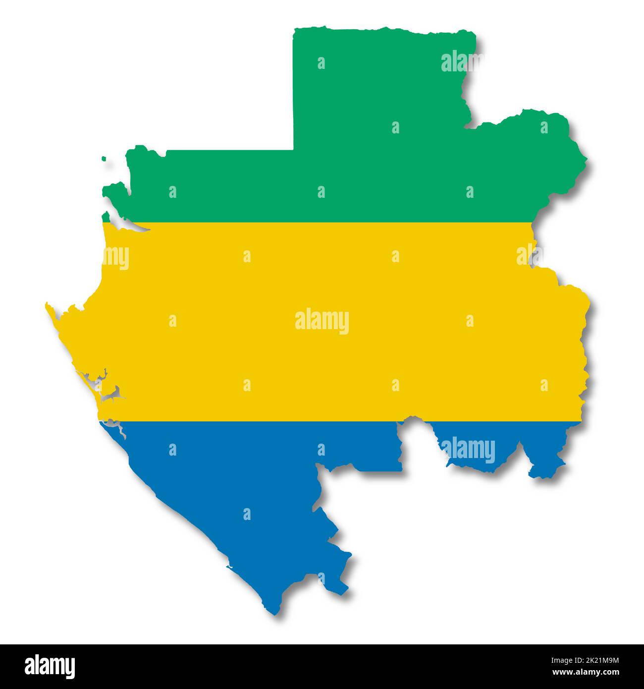 Gabon map on white background with clipping path Stock Photo - Alamy