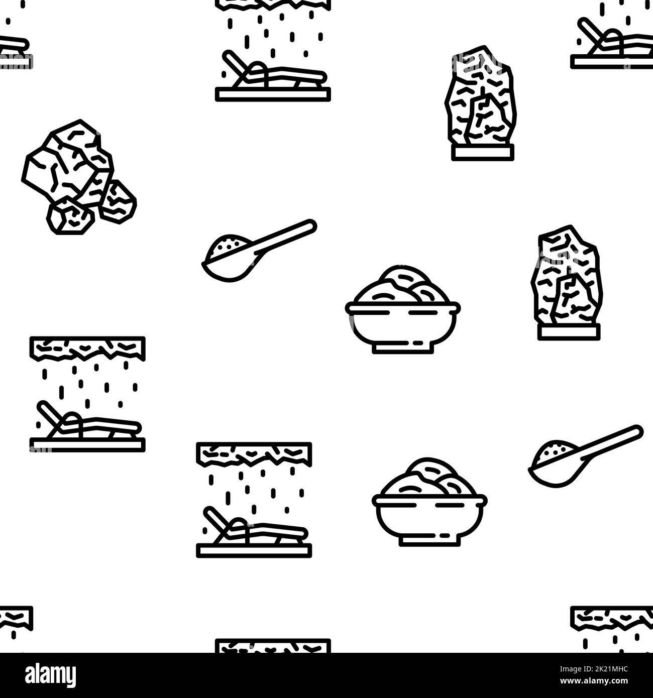 salt sea food crystal powder vector seamless pattern Stock Vector Image ...