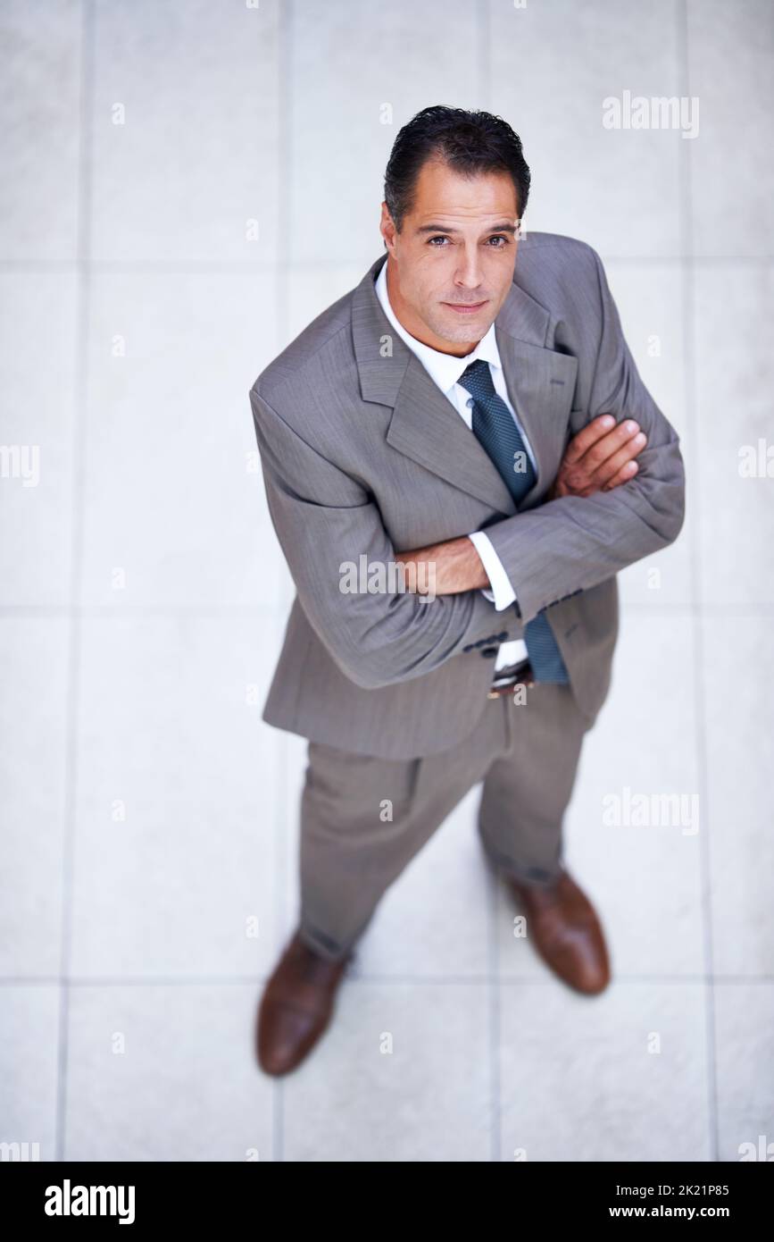 Work portrait high angle view man hi-res stock photography and images ...