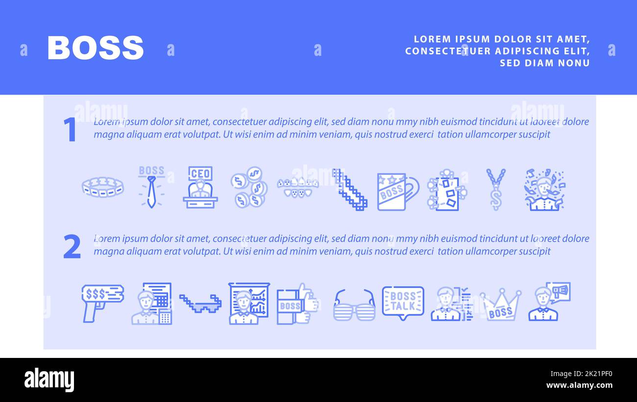 Boss Leader Businessman Accessory landing header vector Stock Vector ...