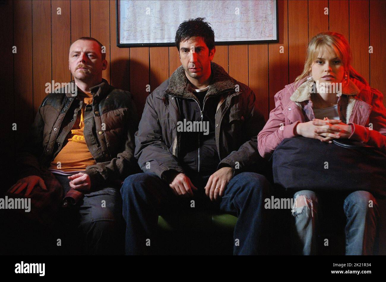 SIMON PEGG, DAVID SCHWIMMER, ALICE EVE, BIG NOTHING, 2006 Stock Photo ...