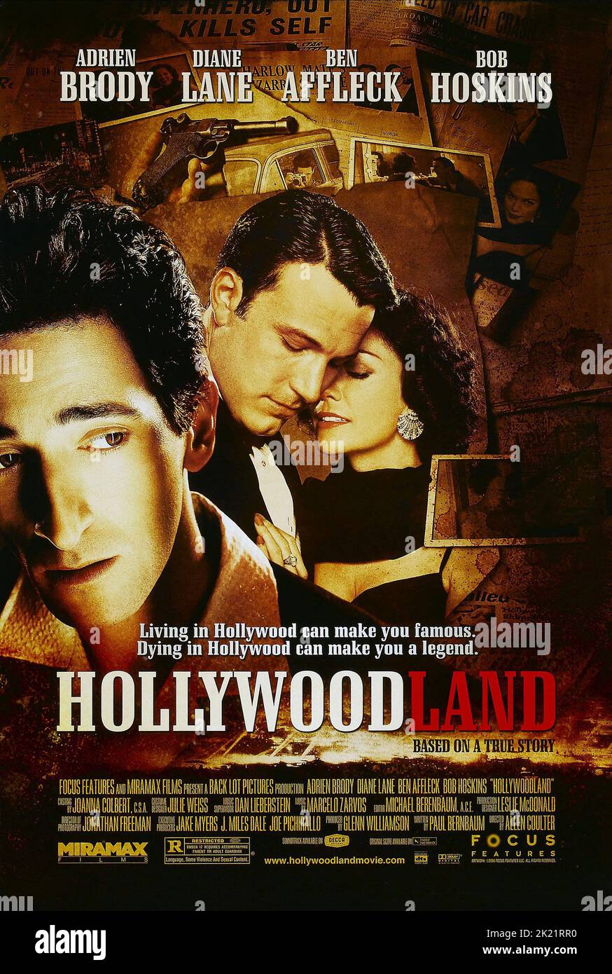 ADRIEN BRODY, BEN AFFLECK, DIANE LANE POSTER, HOLLYWOODLAND, 2006 Stock ...