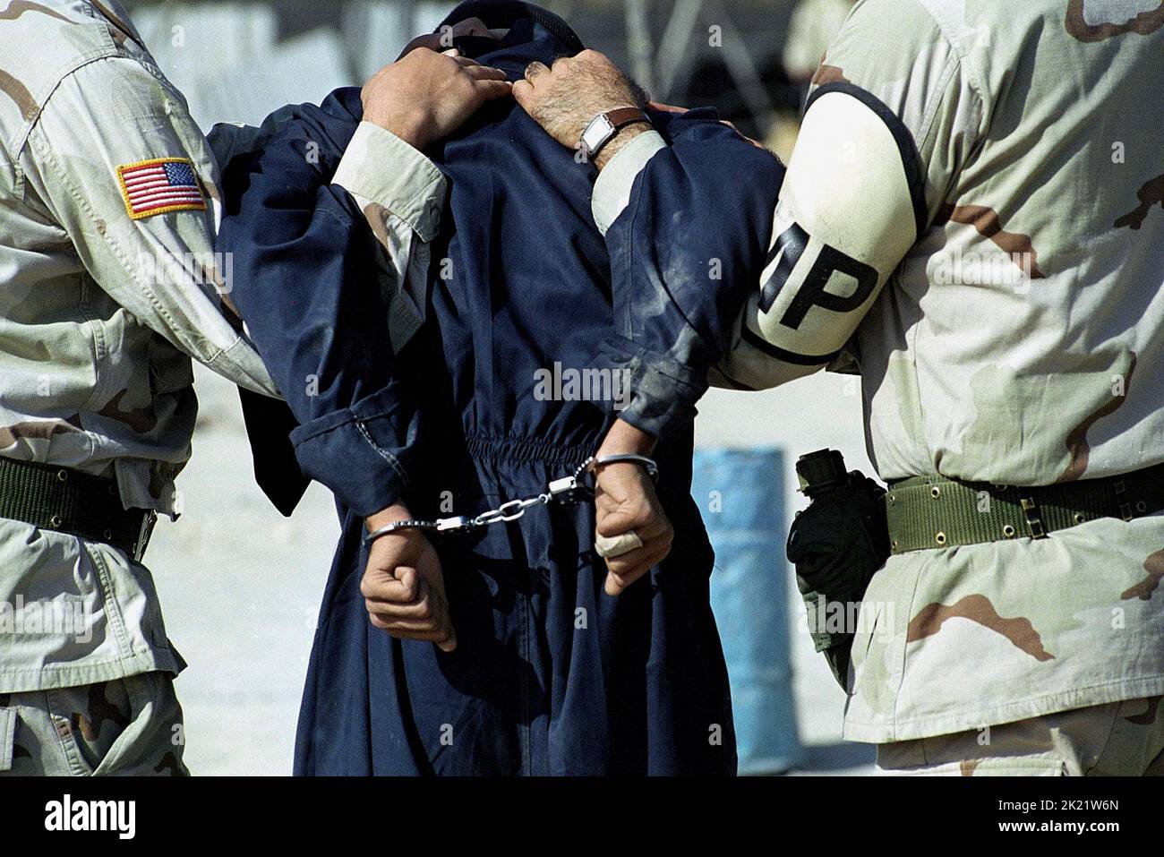 HANDCUFFED DETAINEE, THE ROAD TO GUANTANAMO, 2006 Stock Photo - Alamy