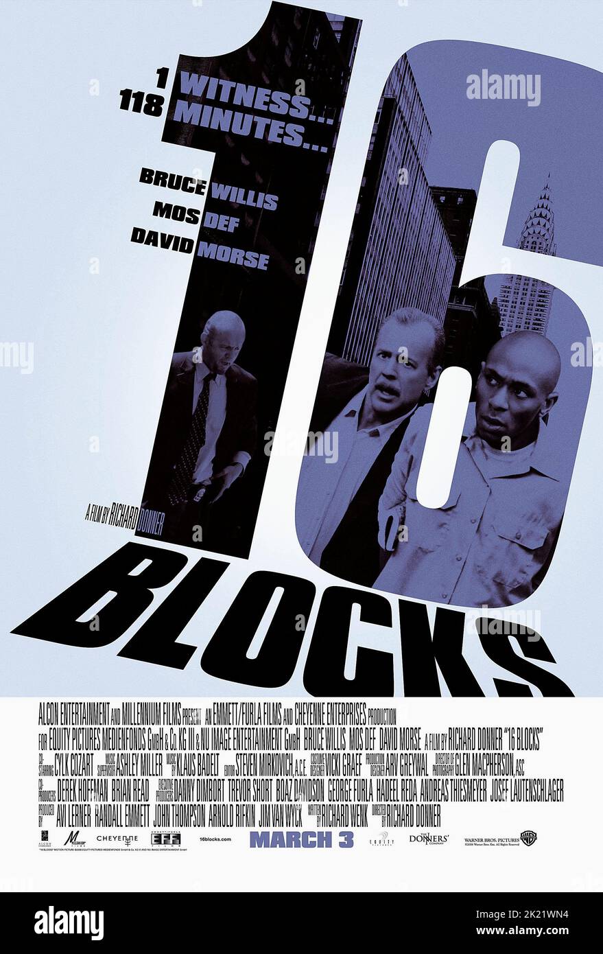 DAVID MORSE, BRUCE WILLIS, MOS DEF POSTER, 16 BLOCKS, 2006 Stock Photo ...