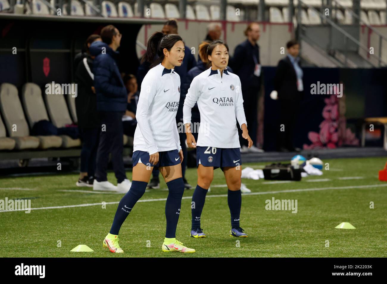 Paris, France. 21st Sep, 2022. Paris Saint-Germain's Chinese players Li ...