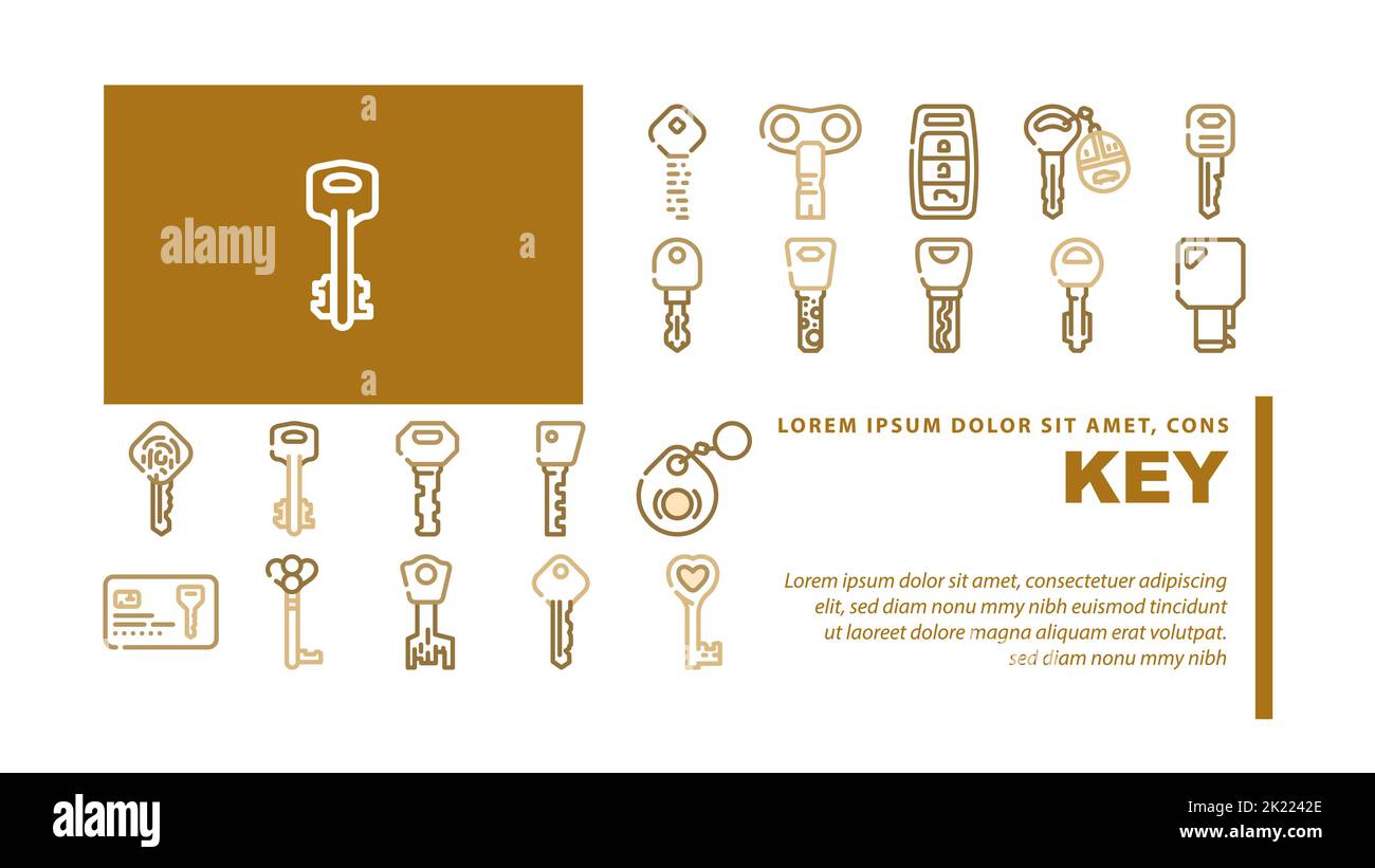 Key For Open And Close Padlock landing header vector Stock Vector Image ...