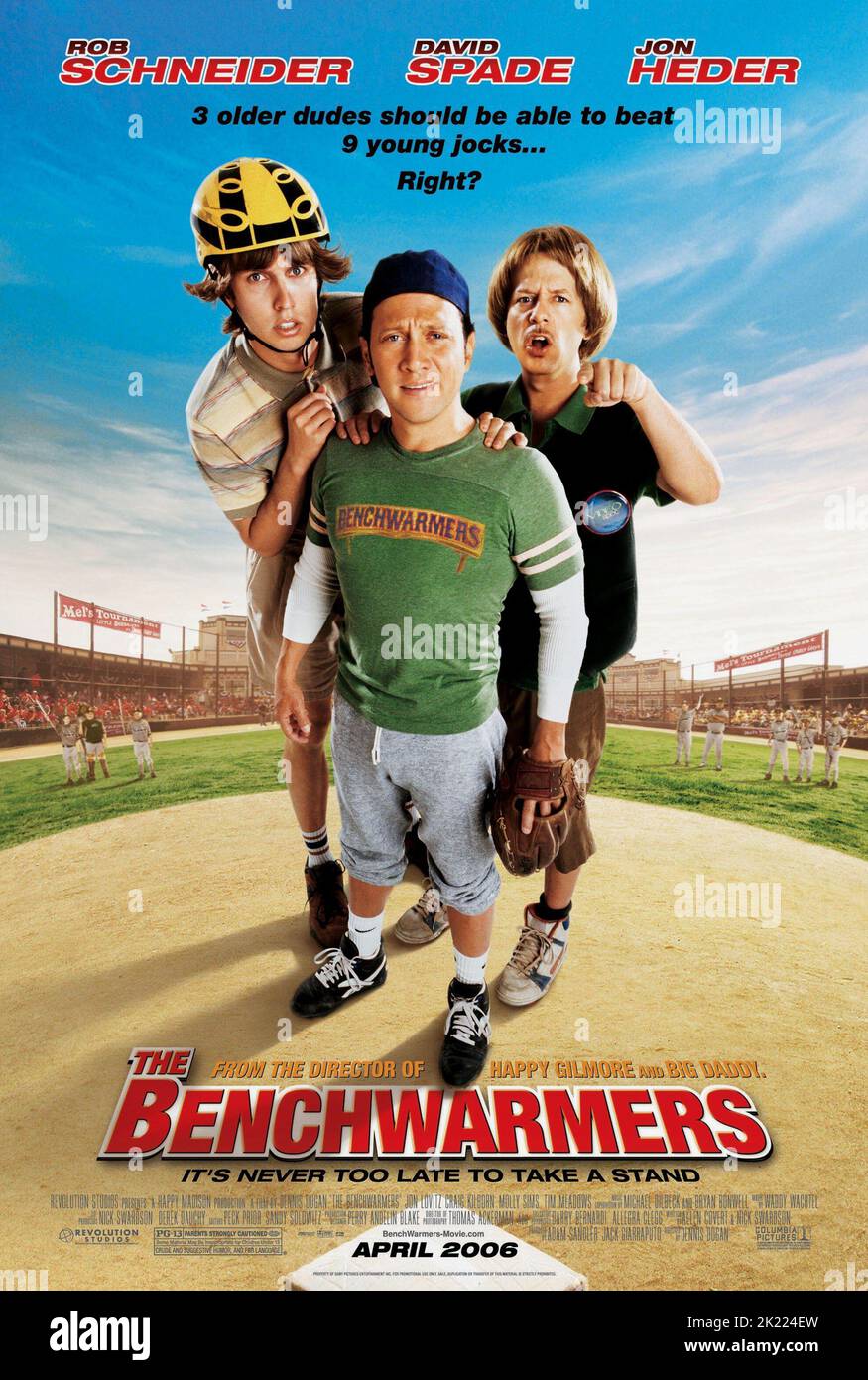 JON HEDER, ROB SCHNEIDER, DAVID SPADE POSTER, THE BENCHWARMERS, 2006 ...