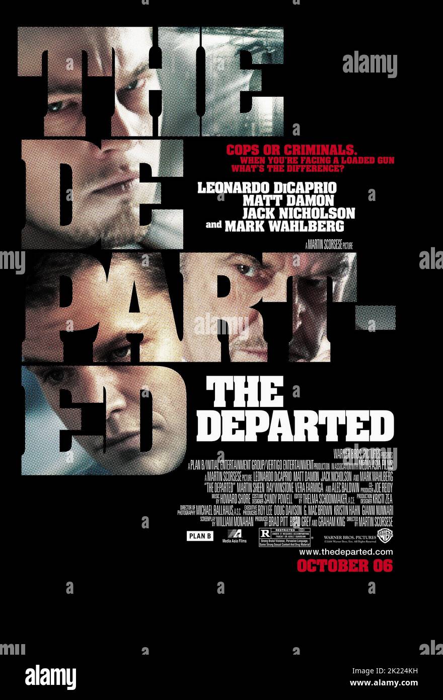 LEONARDO DICAPRIO, MATT DAMON, JACK NICHOLSON POSTER, THE DEPARTED ...