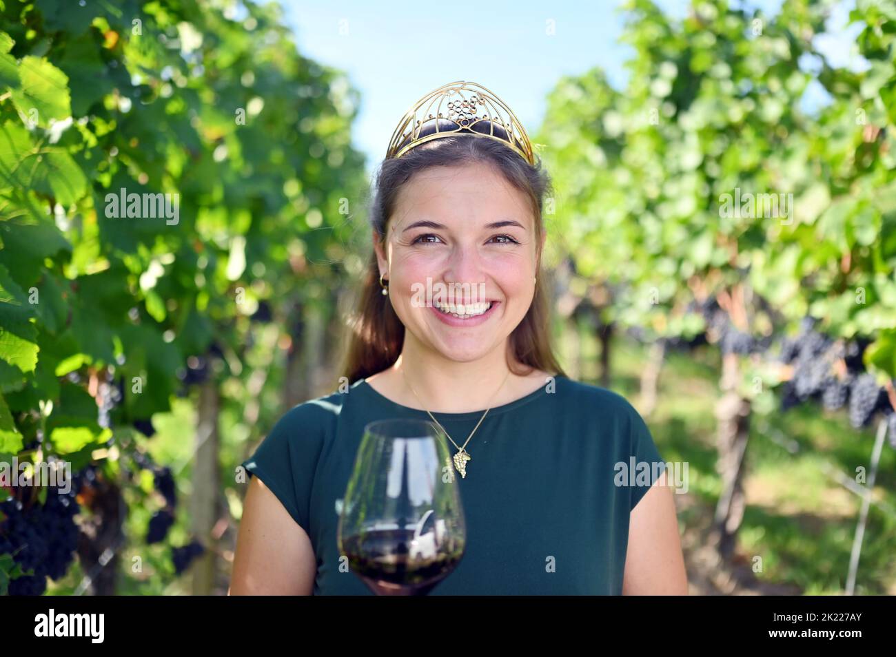 Durbach, Germany. 13th Sep, 2022. Sina Erdrich, 73rd German Wine Queen ...