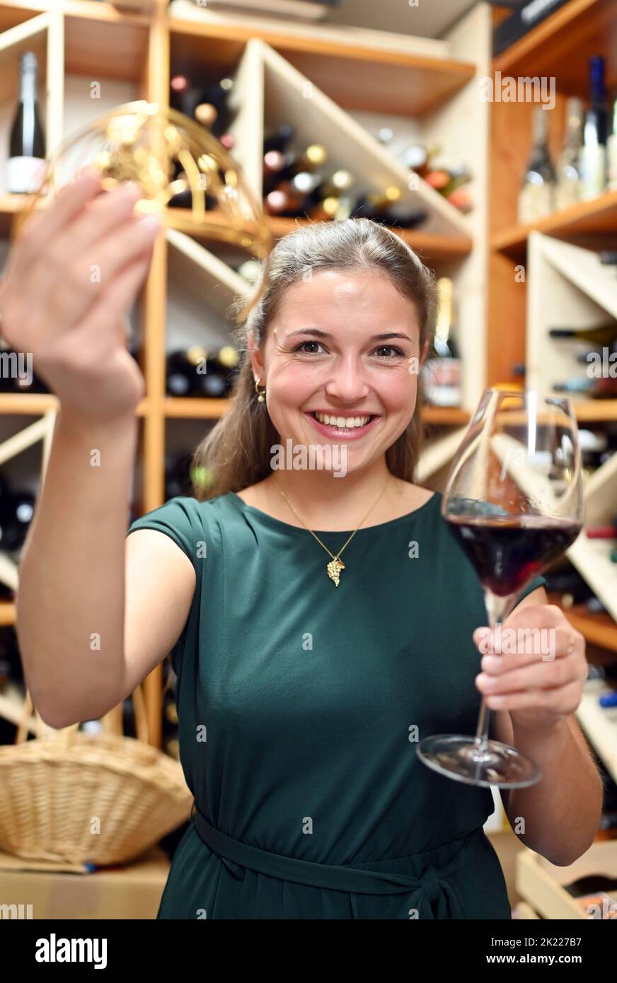 Durbach, Germany. 13th Sep, 2022. Sina Erdrich, 73rd German Wine Queen ...