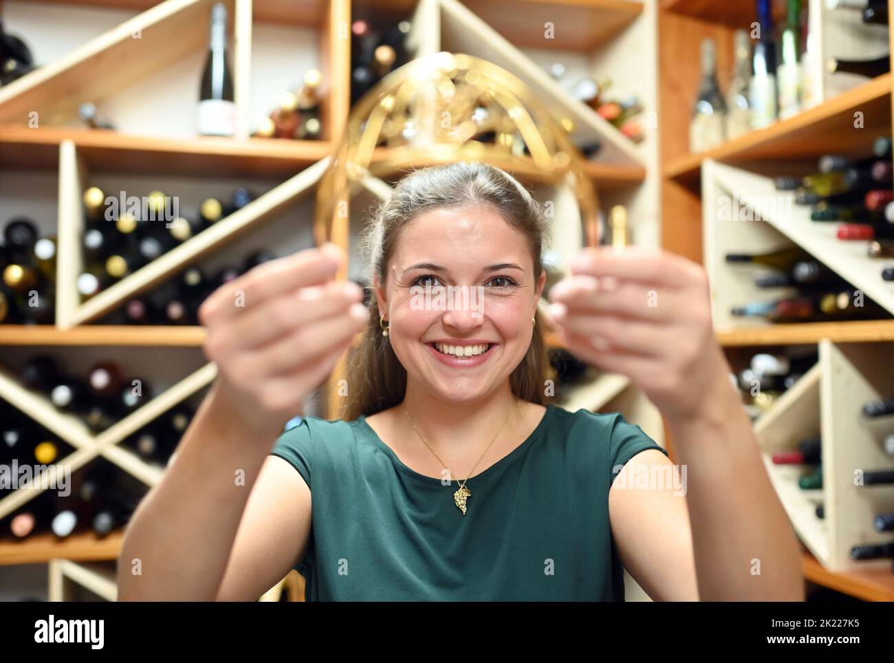 Durbach, Germany. 13th Sep, 2022. Sina Erdrich, 73rd German Wine Queen ...