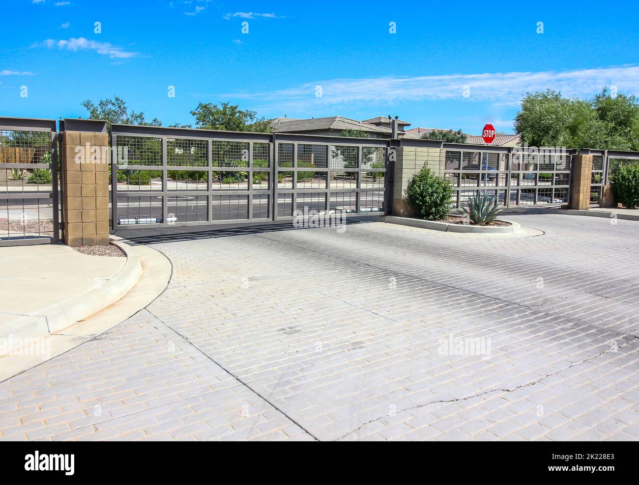 Modern Metal Entrance And Exit Security Gates Stock Photo - Alamy